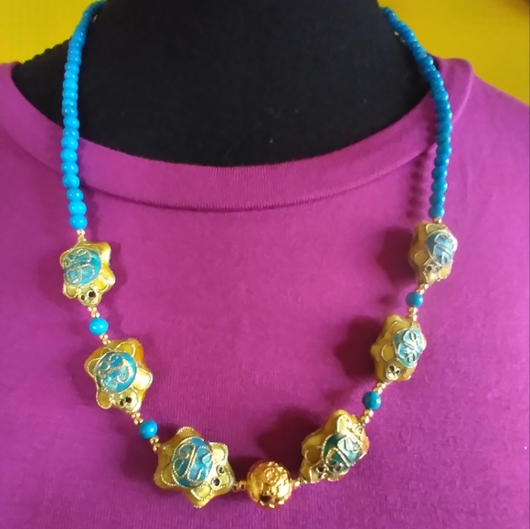Handmade | Jewelry | New Tourquoise Cloisonne Turtle 22 Necklace | Poshmark
